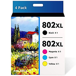 802 XL Ink Cartridges Remanufactured for Epson 802 Ink Cartridge Combo Pack T802 Remanufactured for Epson 802XL Ink Cartridge Works with Epson Workforce Pro WF-4740 WF-4734 WF-4730 EC-4040 EC-4030