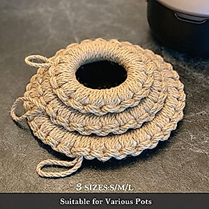 LIFEBAR Jute Trivets Woven Trivets Round Hot Pads Trivet for Kitchen Wood Trivet Mat for Hot Pots, Pans, Dishes,Teapot and Tabletop