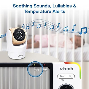 VTech VM928HD 5” 720p HD Display, Super 110 Wide Angle View Baby Monitor, Remote Pan-Tilt-Zoom,Night Vision, Up to 1000ft Range, Temperature Sensor, 9 Soothing Sounds & Lullabies,2-way Talk, No WiFi