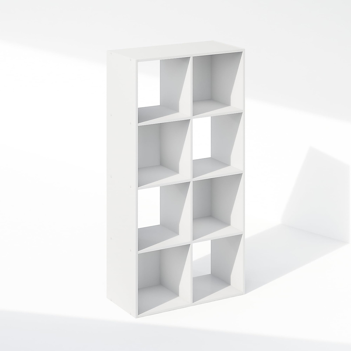Furinno Pelli Cubic Storage Cabinet, Bookcase, Bookshelf, 8-Cube, White