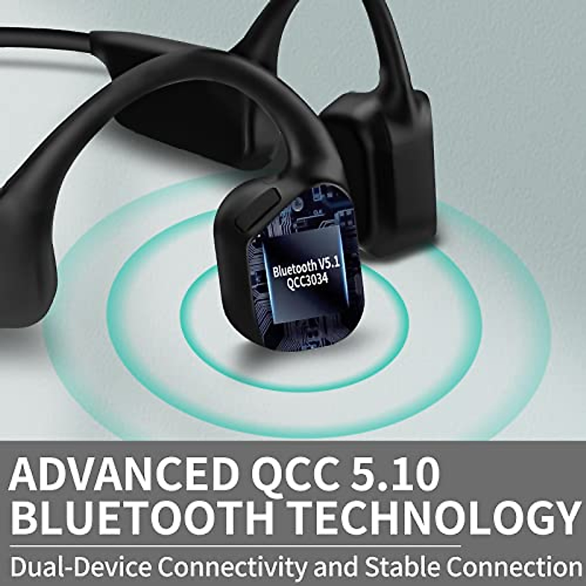 MAIRDI Bone Conduction Headphone Bluetooth 5.3 - Open Ear Sport Headphones Wireless with AI Noise Canceling Microphone, 8H Hours Playtime, Headset Waterproof for Running Workouts Driving