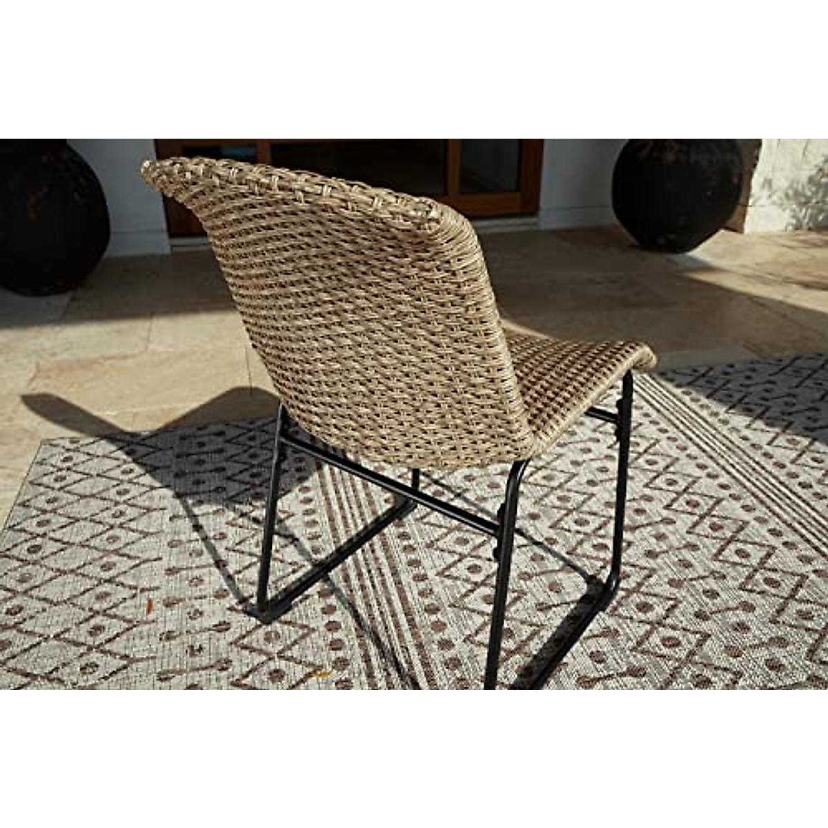 Signature Design by Ashley Outdoor Amaris Resin Wicker Patio Chair, 2 Count, Brown