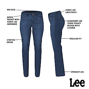 Lee Women's Legendary Mid Rise Straight Leg Jean Anchor 12 Short
