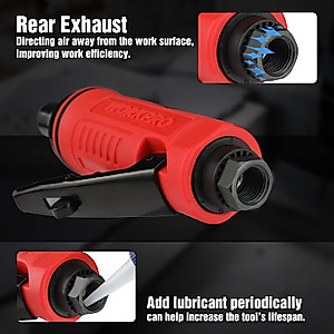 WORKPRO 1/4-Inch Pneumatic Straight Die Grinder, 25000RPM, Air-Powered Die Grinder for Grinding, Cutting, Polishing, Welding Repair, Deburring, 1/4" & 1/8" Collets Included