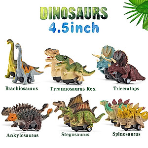 BOKABOKA 12 PCS 4.5" Pull Back Dinosaur Car Vehicle Toys for 2 3 4 5 6 Year Old Kids Children Toddlers Boy Girls Christmas Birthday Gifts