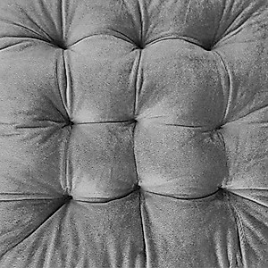 ELFJOY 4 Pack Chair Cushions for Dining Chairs Chair Pads Cushion for Kitchen Office Tufted Square Seat Cushion with Ties (16" Grey Velvet)