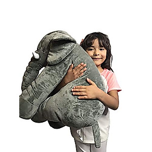 GRIFIL ZERO Big Elephant Stuffed Animal Plush Toy 25 Inches Cute XXL Size Grey Elephant Toy (Grayy)