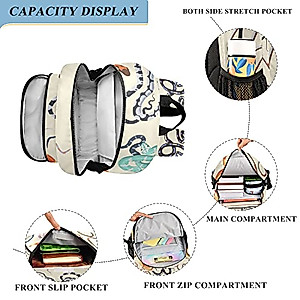 Glaphy Colorful Snakes Backpack Lightweight Laptop Backpack School Bag Student Travel Daypack with Reflective Stripes