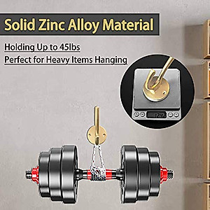 ZUONAI Gold Hooks 2 Pack Heavy Duty Brass Wall Gold Coat Hook Decorative Metal Hooks for Hanging Coats and Hat Hooks Towel Hooks for Bathrooms Clothing Hooks for Bedroom Key Hanger Double Hooks