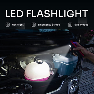 Jump Starter, FISHERFANS Battery Booster Pack up to 7.0L Gas/5.5 Diesel Engines Portable Car Jump Starter with Smart Jumper Cables USB Charge LED Flashlight