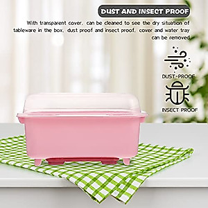 Cabilock Baby Bottle Drying Rack with Anti- Cover Nursing Bottle Storage Box Plastic Tableware Box Organizer Portable Countertop Dryer for Tea Cup Coffee Mug Bowl