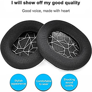 Arctis 9X Replacement Earpads Printing Mesh Ear Cushions for SteelSeries Arctis 1/3/5/7/9 Arctis Pro Arctis 9X Headphones Noise Canceling Headset Ear Pads Earmuff Repair Parts (Black+White)
