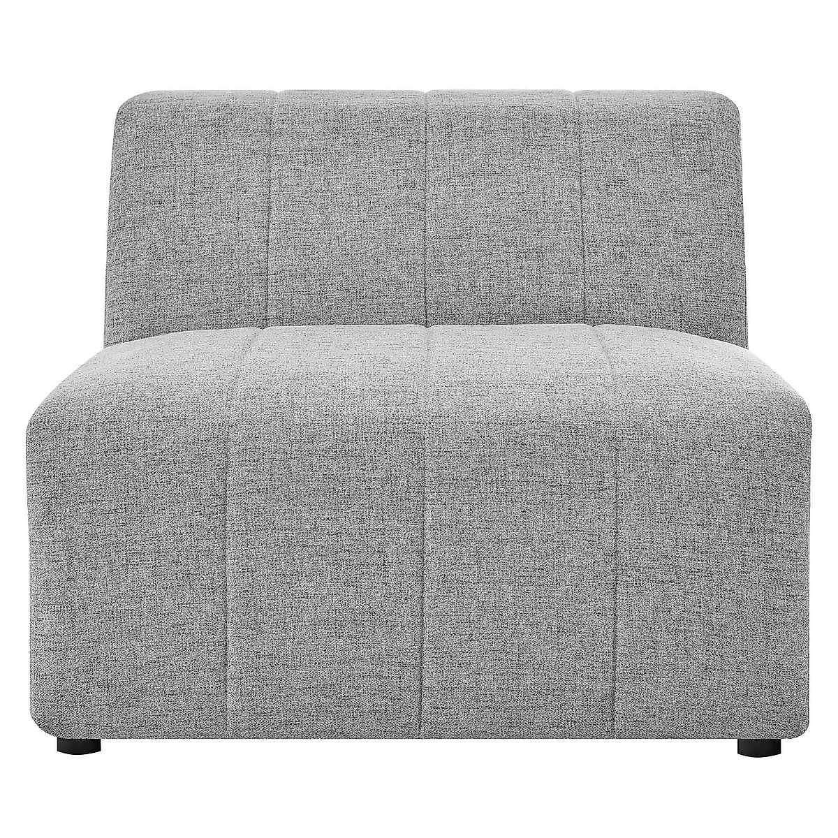 Modway Bartlett Channel Tufted Upholstered Sectional, Armless Chair, Light Gray