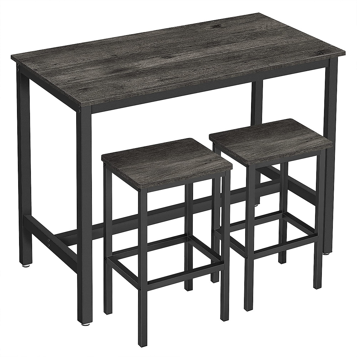 VASAGLE Bar Table Set with 2 Bar Stools and Microwave Stand (ULBT015B04)