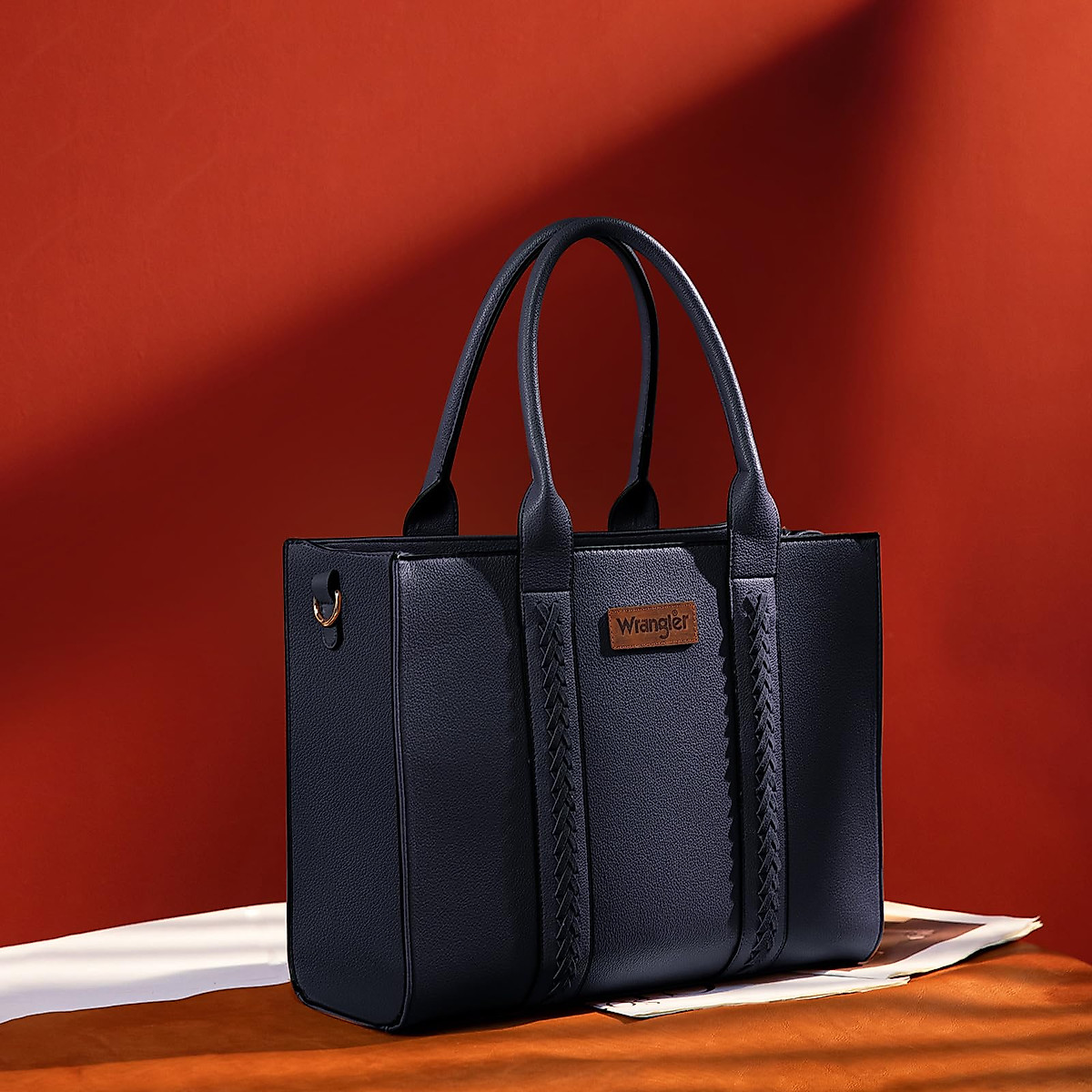 × Wrangler Tote Bag for Women Shoulder Purse Handbag with Zipper Crossbody Bag WG70-8317-BL