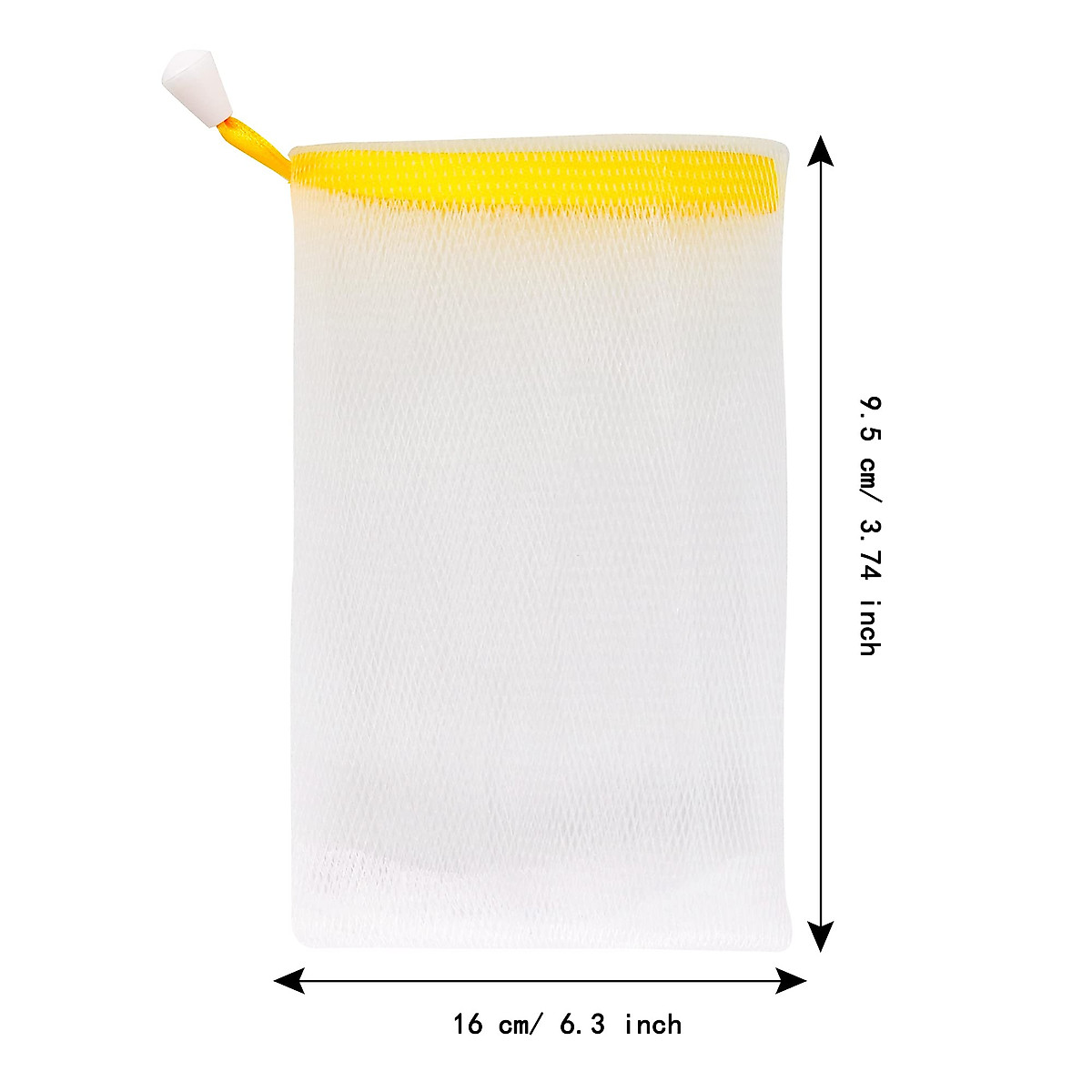 Trounistro 60 Pack Exfoliating Mesh Soap Bag Double Layer Thicken Soap Bag Mesh Soap Saver Bags with Drawstring for Bath & Shower Use, 10 Colors