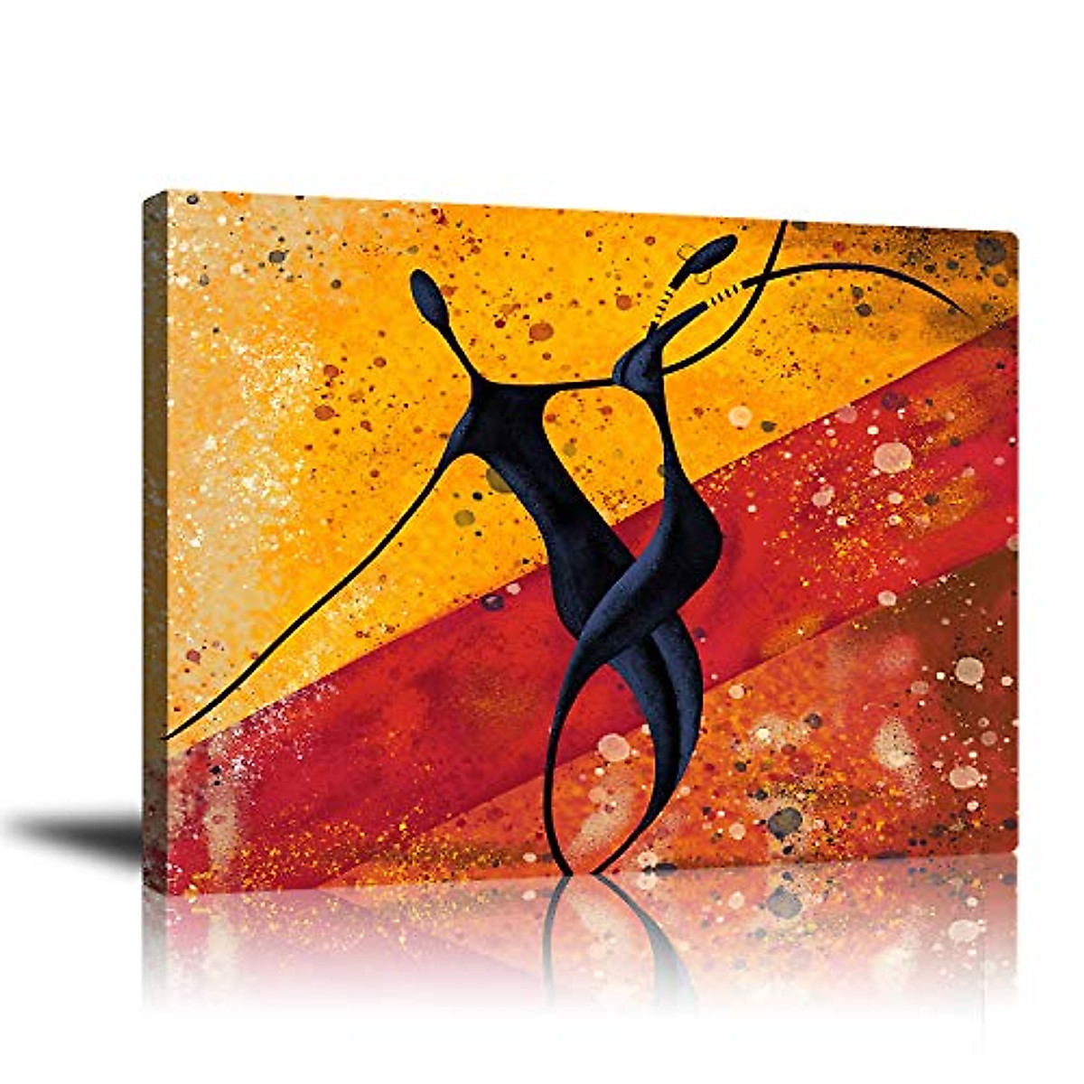 GUYUEHU Abstract Modern Dancers Wall Art Oil Paintings Living Room Decor Canvas Pictures Prints African American Couple Frame Poster Studio Showroom Dorm Bedroom Home Decoration 16x20 inch