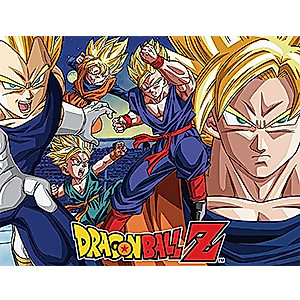 Dragon Ball GE Animation Great Eastern GE-57678 Z Super Saiyan Group Throw Blanket, 46 x 60