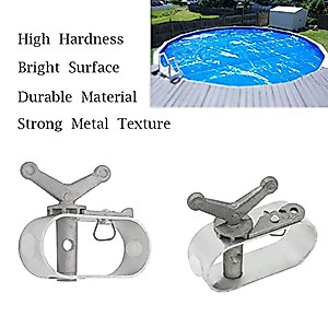 Swimming Pool Cover Winch for Above Ground Swimming Winter Ratchet Rust-Proof Aluminum Replacements Safety Cover, Pool Winch Tightener for Round Rectangular Pool Winter Cover（2pcs）