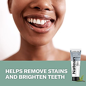 Natean Clean + Whiten Charcoal Toothpaste, Fluoride Free, Clean Mint - 4.7 Oz Tube