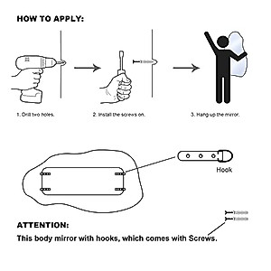 TRAHOME Irregular Asymmetrical Wall Mirror for Living Room Bathroom Entryway, Modern Decorative Mirror Hanging (Hook Style, 31.5'' x 17.7'')