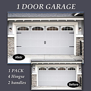 skysen Magnetic Garage Door Decorative Faux Hinges Handles Accents Hardware Kit Black(cxckls)