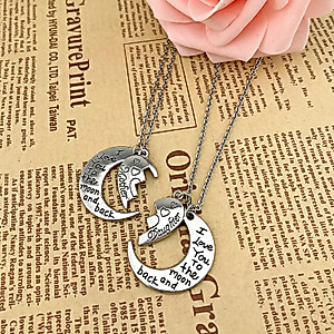 YOUFENG Gifts for Mom I Love You to the Moon and Back Mother Daughter Necklaces Pendant 2pc set Mothers Day Gifts (Mom daughter necklace set)