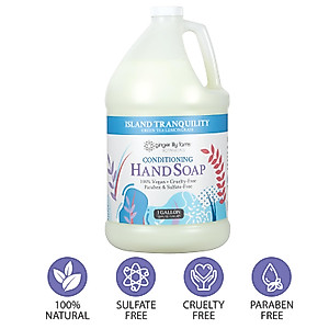 Ginger Lily Farms Botanicals All-Purpose Liquid Hand Soap Refill, Island Tranquility, 100% Vegan & Cruelty-Free, Green Tea Lemongrass Scent, 1 Gallon (128 fl oz)