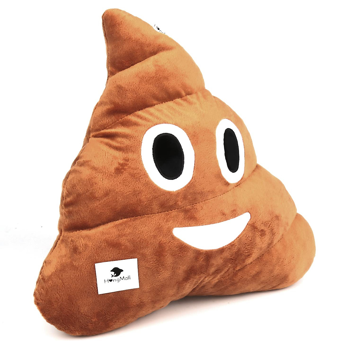 HongMall Cute Plush Poop Pillow Cushion Toy Throw Pillows Gift for Friends, Kids and Dogs, 13.8x13.8 Inch (Brown)