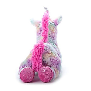 The Petting Zoo, Unicorn Stuffed Animal Plush Toy, Unicorn Gifts for Girls, Pastel Tie Dye Rainbow Unicorn with Silver Sparkly Horn, 14 inches