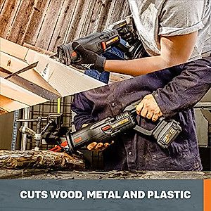 Worx Nitro WX516L 20V Power Share PRO 4.0Ah Cordless Reciprocating Saw with Brushless Motor