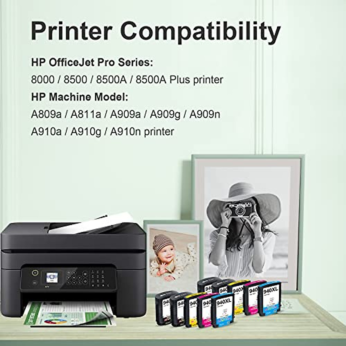 MS DEER Upgraded Compatible 940 Ink Cartridges Replacement for HP 940XL 940 XL Combo Pack for OfficeJet Pro 8500 8500A A909a 8000 A809a A910a Printer (4 Black, 2 Cyan, 2 Magenta, 2 Yellow) 10-Pack