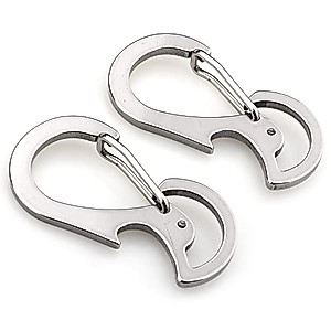 SUPDMZJ 2pcs Stainless Steel 420 Multifunctional Key Chain, Backpack Hook, Carabiner, Bottle Opener.