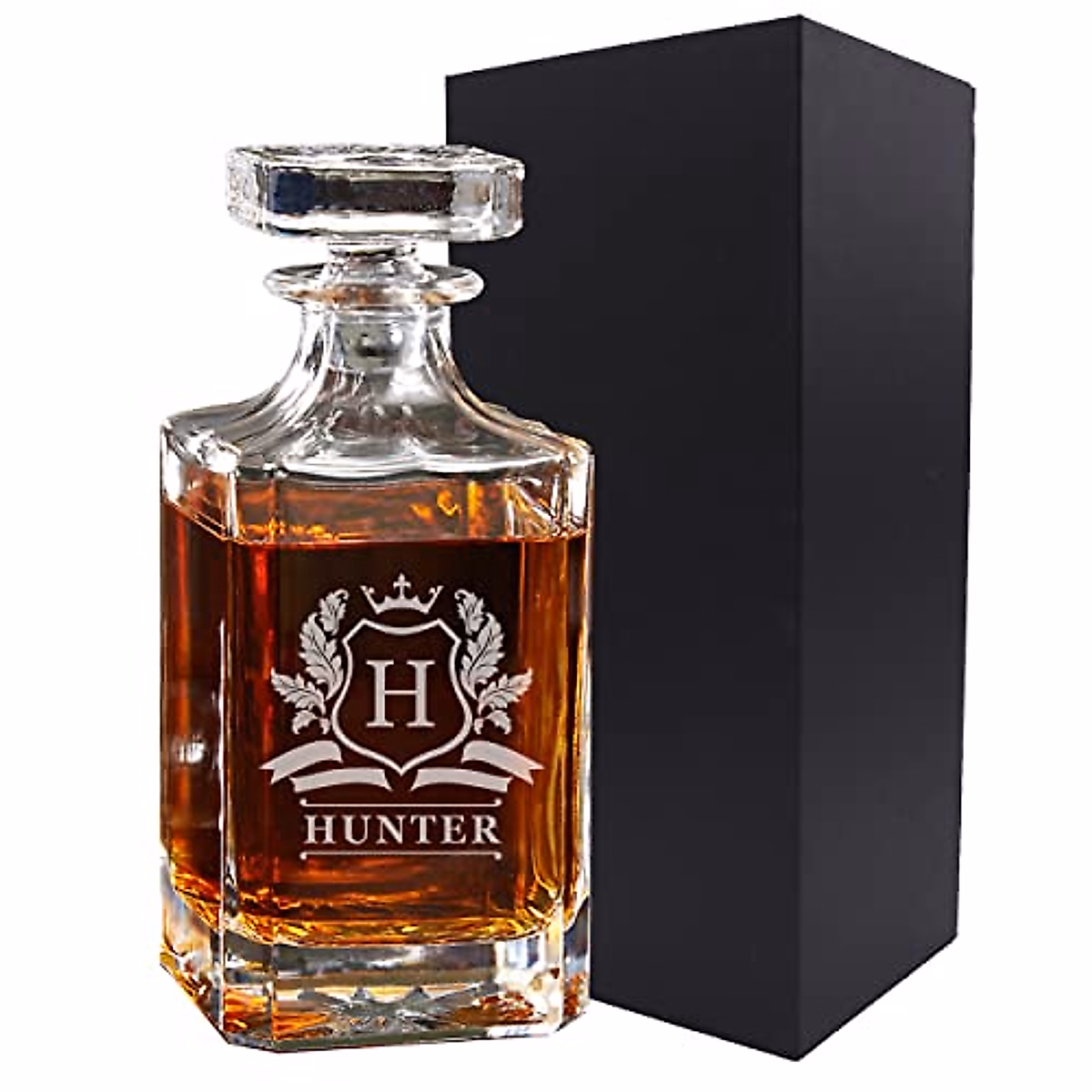 Custom Monogrammed Whiskey Decanter - Engraved with WPS Design