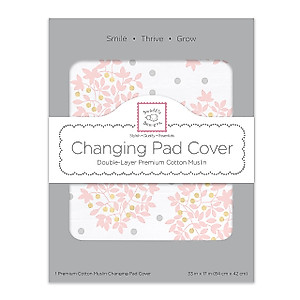 Softest Cotton Muslin Changing Pad Cover, Pink Heavenly Floral