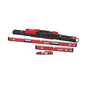 Milwaukee MLBXC48 10 Inch/24 Inch/48 Inch REDSTICK Box and Torpedo Level Set