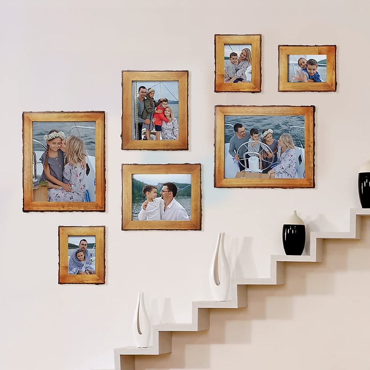 Eosglac Rustic 11x14 Live Edge Picture Frame Brown, Wooden Photo Poster Frame Farmhouse Decor for Wall Mounting Display, Plexiglass Front