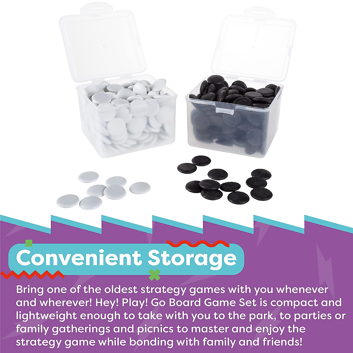 Go Board Game Set - Beginner's Two Player Strategy Game with Reversible Board and Melamine Pieces for Adults and Children