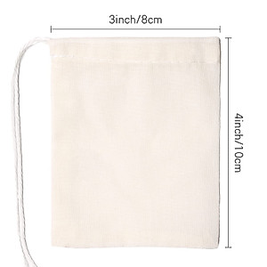 Limko Cotton Bags Muslin Bags Sachet Bag for Home Supplies (3x4 Inch 10 Pack)