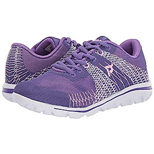 Propet Women's TravelActiv Knit Walking Shoe, Purple/Pink, 6 2E US