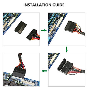 ATX 24Pin 90 Degree Adapter,Motherboard 24Pin Male to 24Pin Female 90 Degree Extension Connection for Mainboard Right Angle Connector for Desktop PC Power Supply