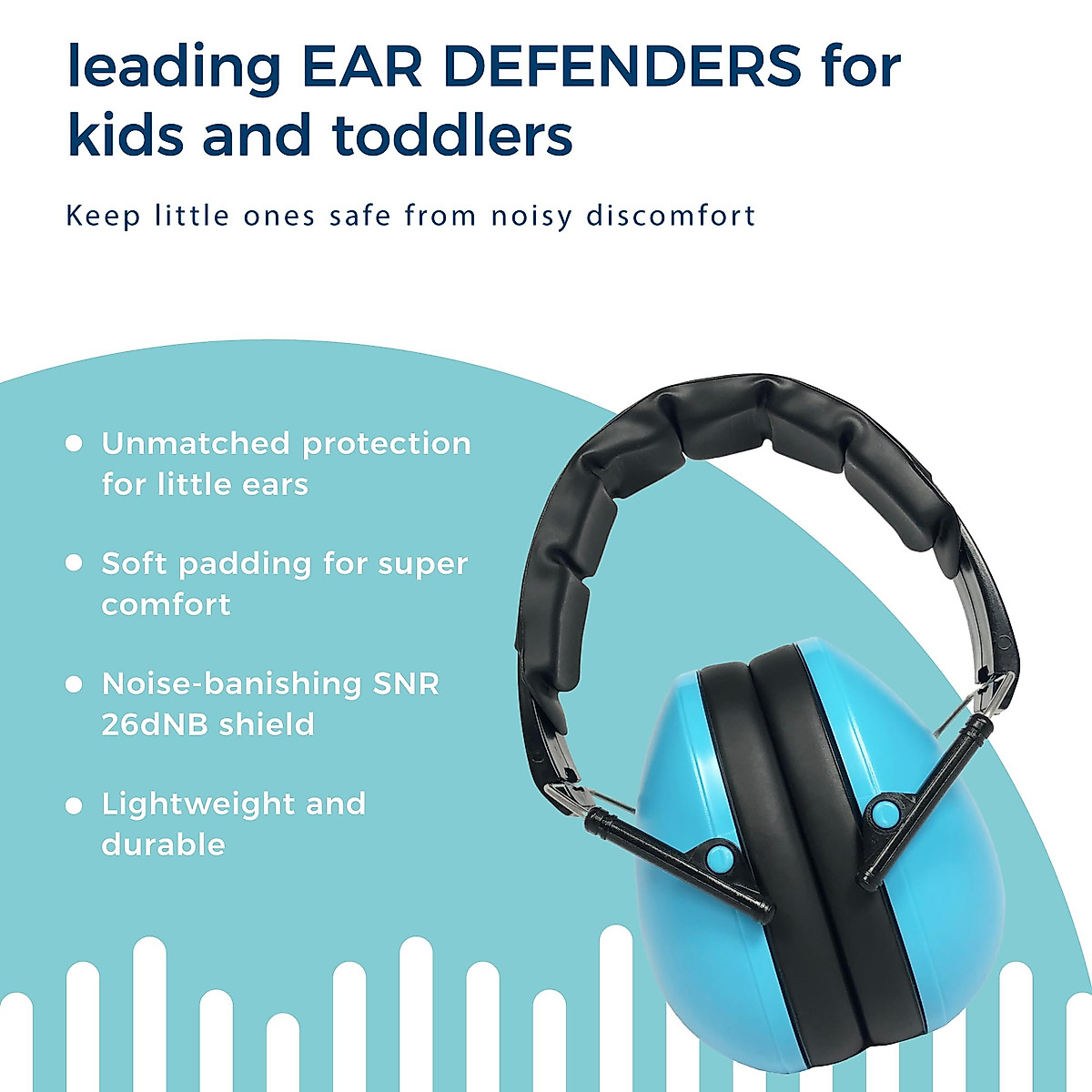 BANZ Kids Headphones – Hearing Protection Earmuffs For Children – ADJUSTABLE headband to fit all ages – Protect Kids Ears – Block Noise – Fireworks – Sporting Events – Concerts – Movies (Blue)