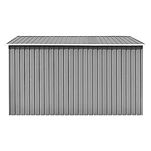 vidaXL Garden Shed Garage Backyard Building Tool Storage House Outdoor Patio Storing Lawn Care Equipment Household Item 154.3" Metal Gray