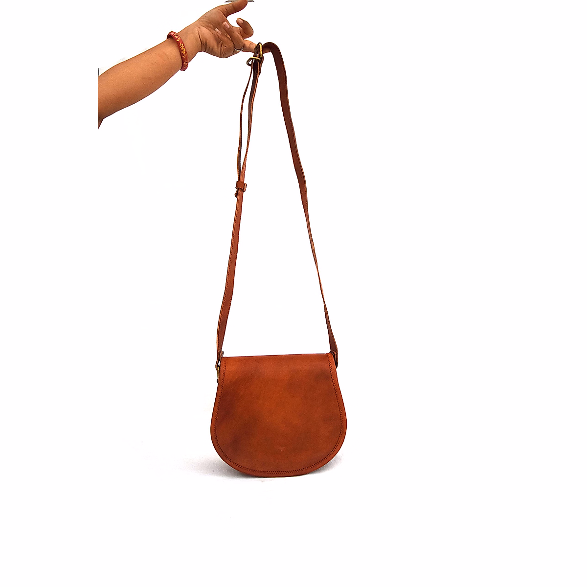 Handmade Full Grain Vintage Leather Crossbody Sling Bag Women/Teen Girls Purse Wallet Satchel Handbag Messenger Bags (Extra Small), Brown