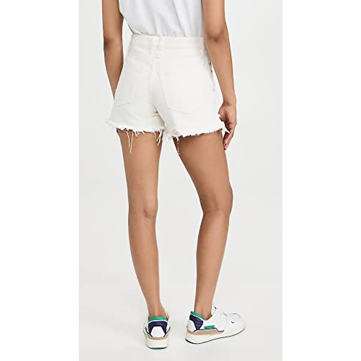 Free People Women's Makai Cutoff Jean Shorts, Bright White, 26