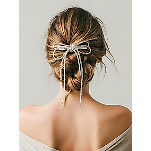 SWEETV Rhinestone Headbands & Hair Accessories Set - Sparkle Bow Crystal Hairbands, Glitter Jeweled Barrette for Women and Girls