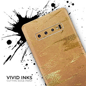 DesignSkinz Molten Gold Digital Foil Swirl V8 Protective Vinyl Decal Wrap Skin Cover Compatible with The Samsung Galaxy S20 (Screen Trim & Back Glass Skin)
