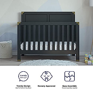 Baby Relax Miles 5-in-1 Convertible Crib, Black