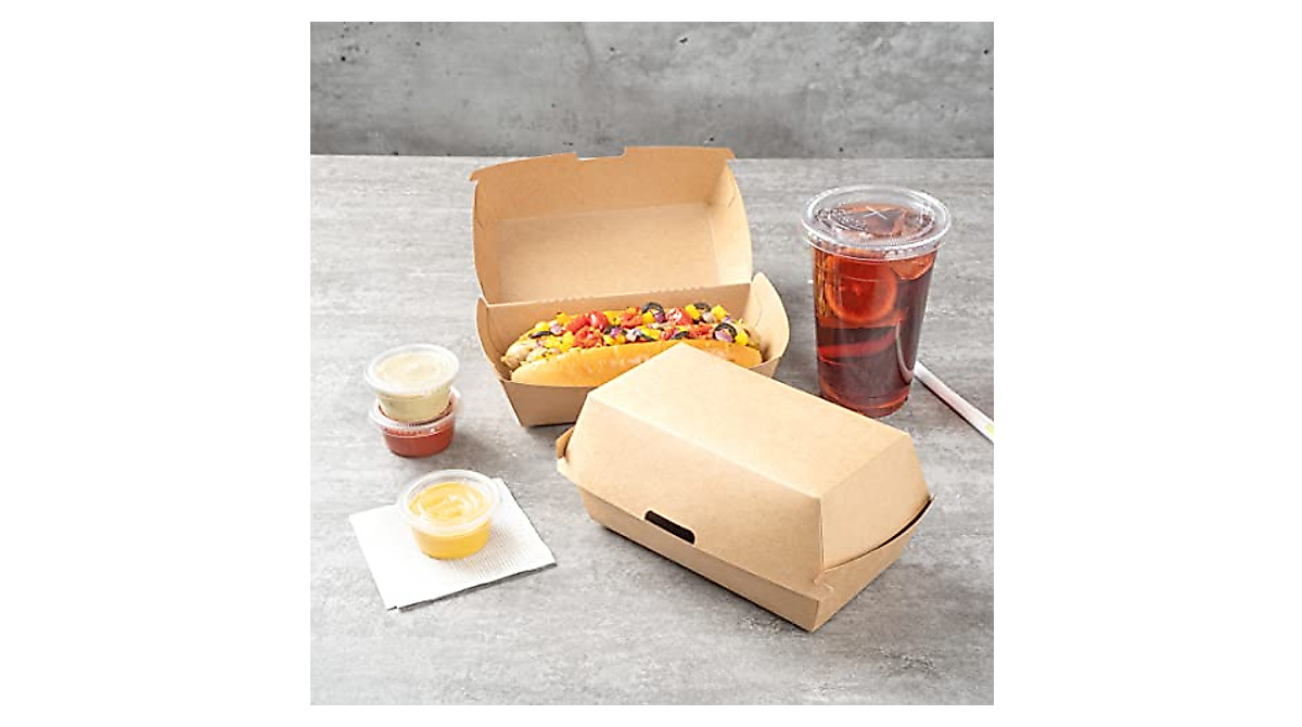 Bio Tek Disposable Clamshell Food Containers - 100 Pack