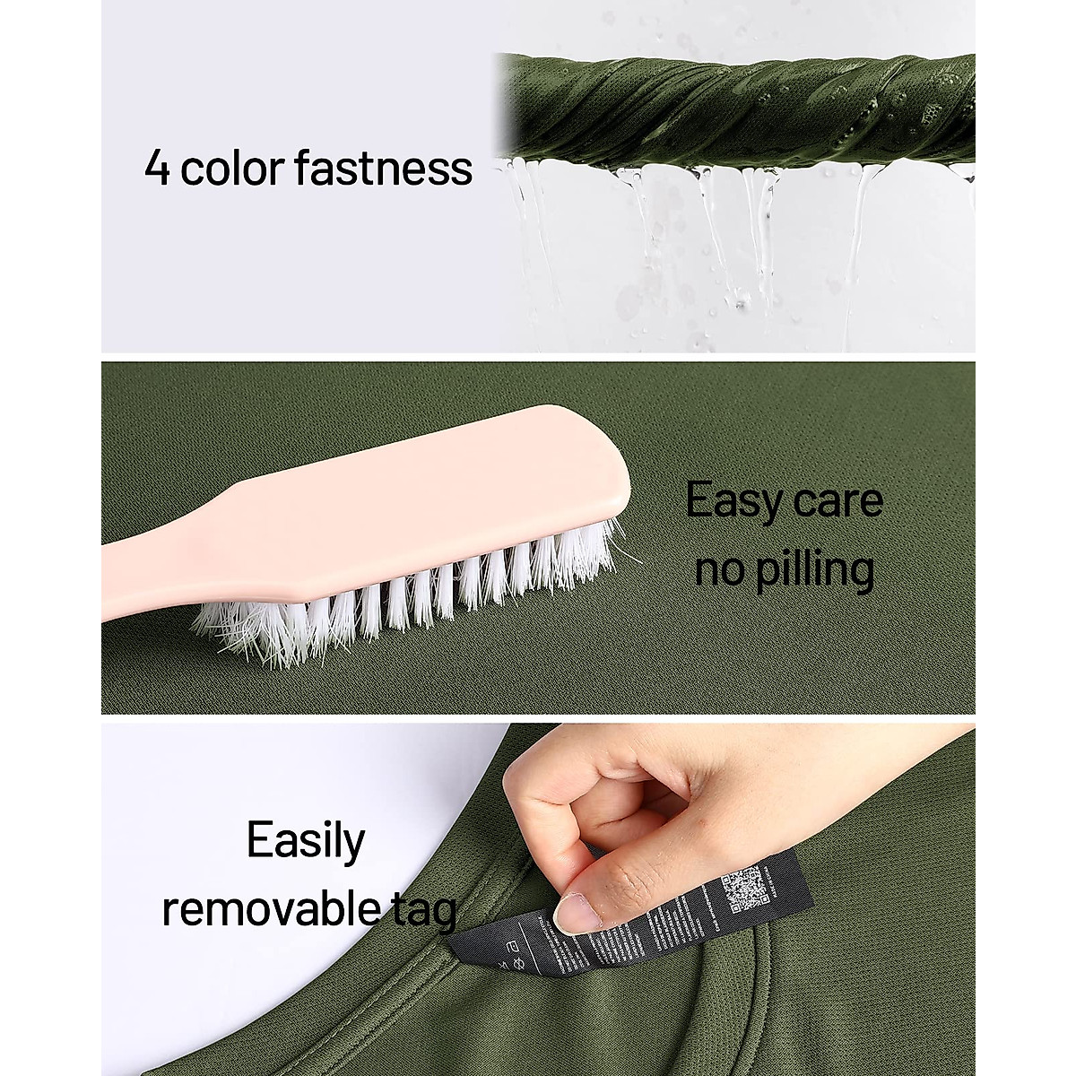 MIER Men's Short Sleeve T-Shirts Quick Dry Athletic Shirts Moisture Wicking Workout Running Polyester Tee Army Green, 3XL